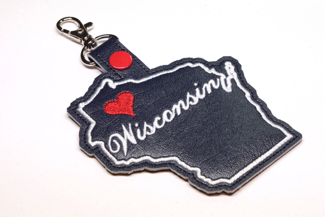 Wisconsin State Snap Tab - DIGITAL DOWNLOAD - in the Hoop Embroidery ...