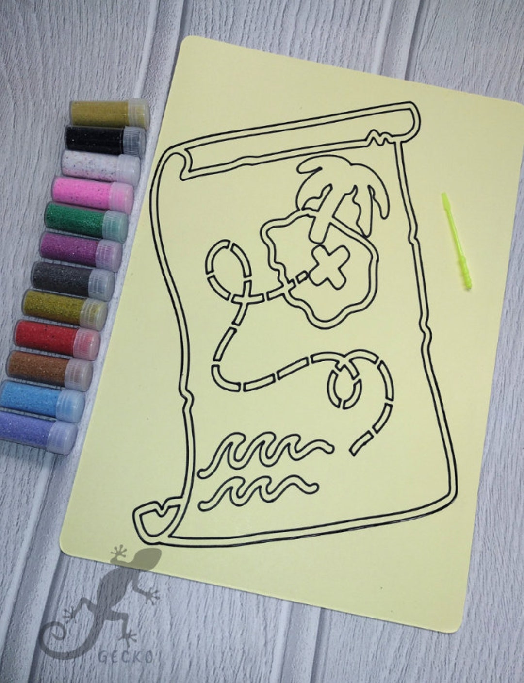 Sand Art Kit. "pirate Treasure Map". A4. Sand Painting Kits. *custom ...