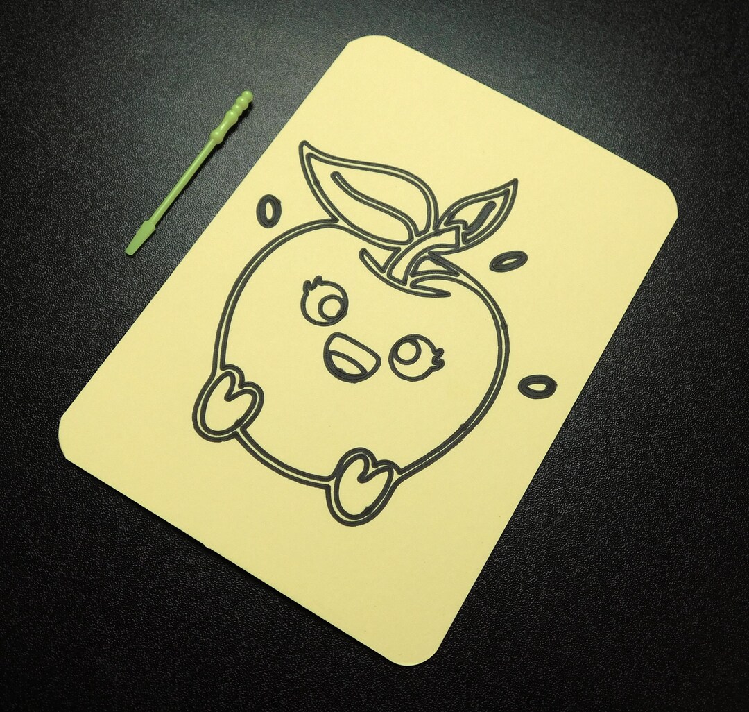 Sand Art Kit. "kawaii Apple". A6. No Sand. Sand Painting Kits. *custom ...