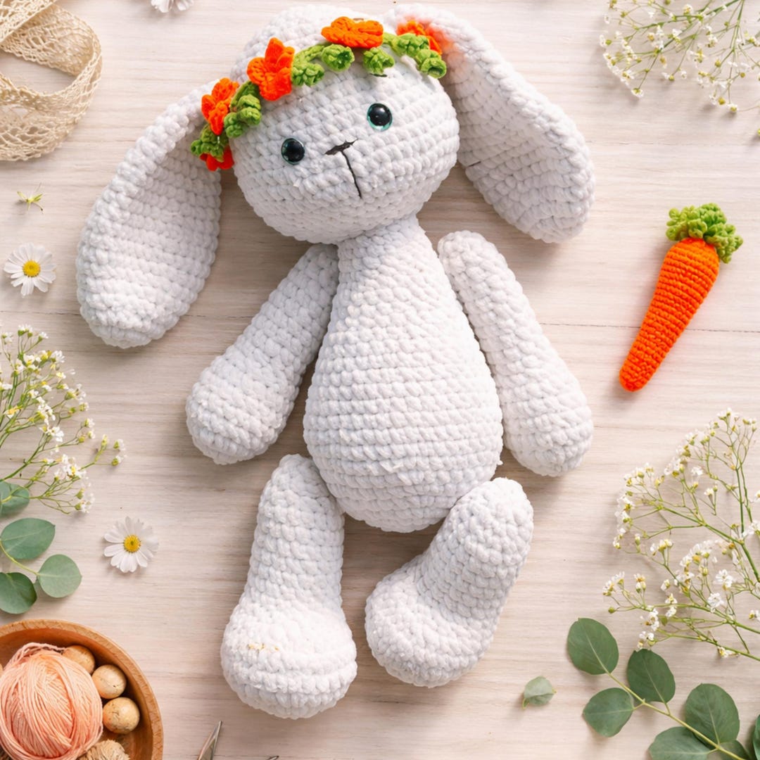 Crochet Bunny Moo Amigurumi PDF Pattern | Plush Bunny Toy | Beginner ...