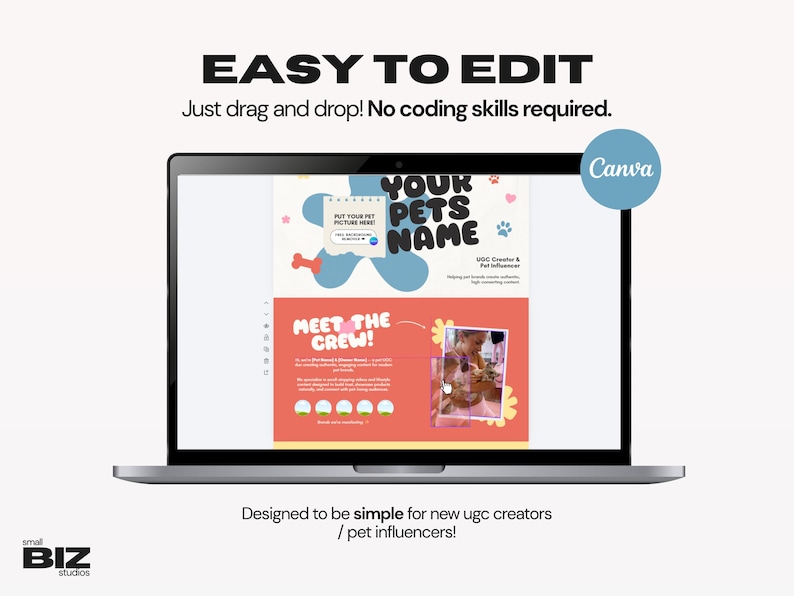 UGC Pet Portfolio Canva Website Template | Dog Creator / Pet Influencer ...