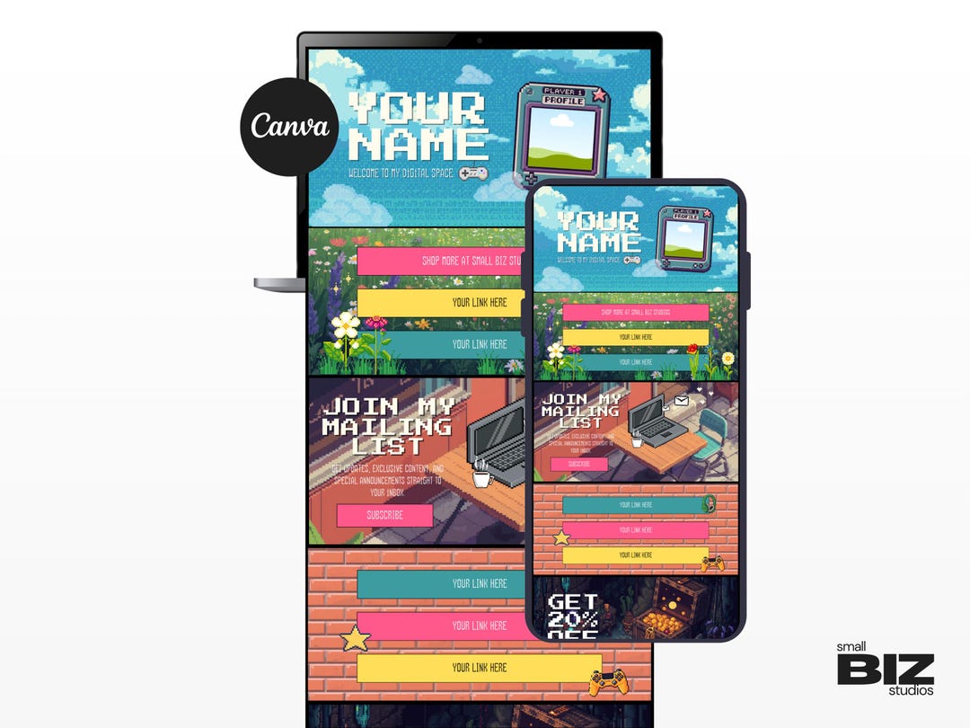 Link in Bio Template | Canva Editable Landing Page for Instagram ...