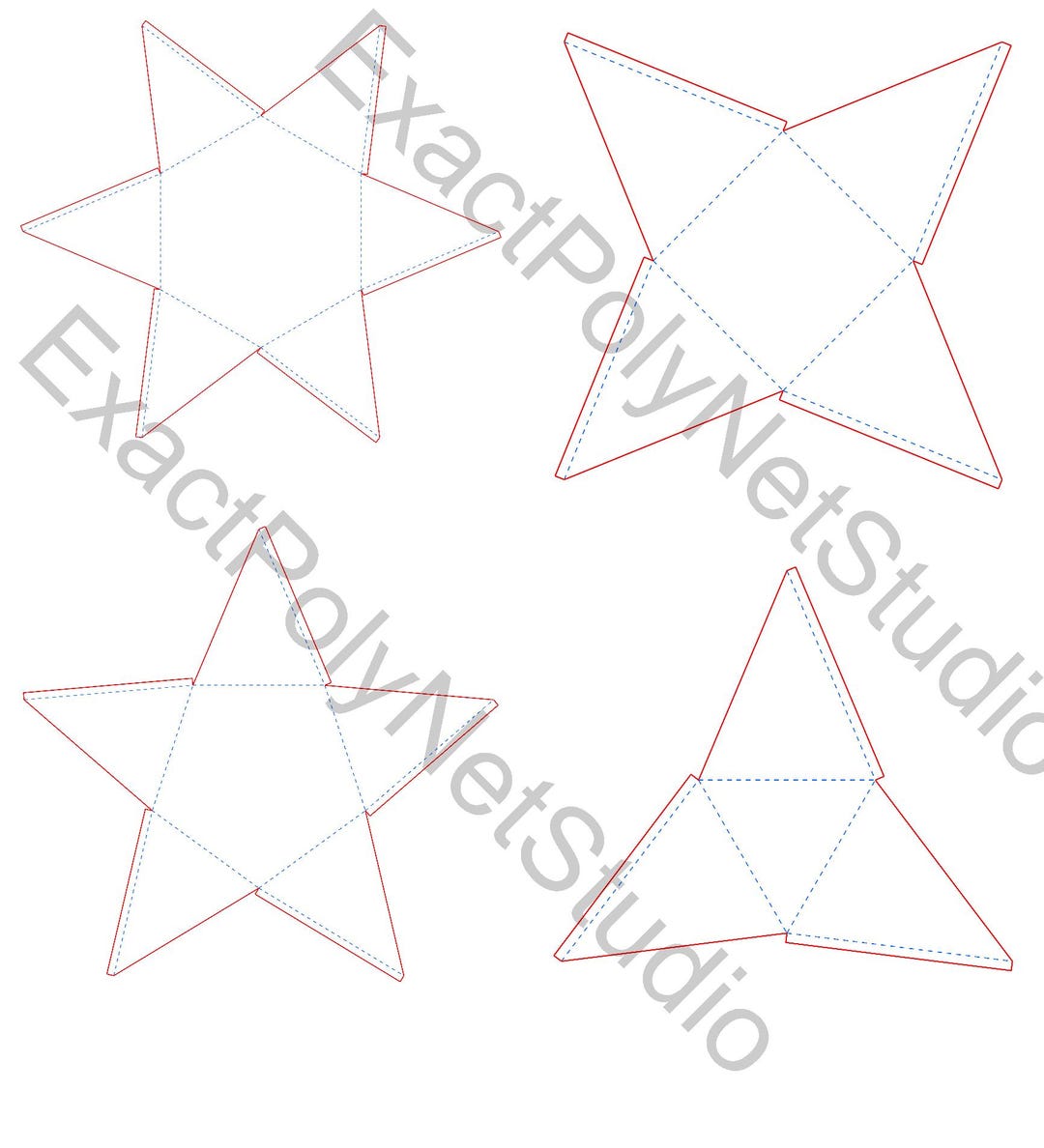 Prism & Pyramid Nets SVG Bundle | Geometry Papercraft (digital Download ...