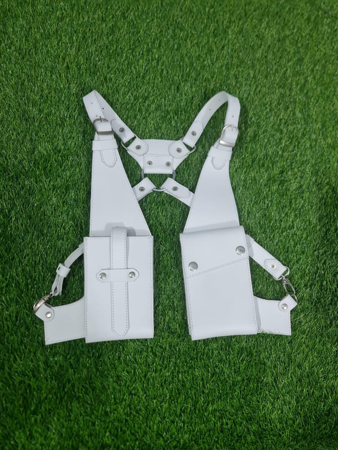 Handmade Cow Leather Chest Harness: Travel Shoulder Bag With Silver ...