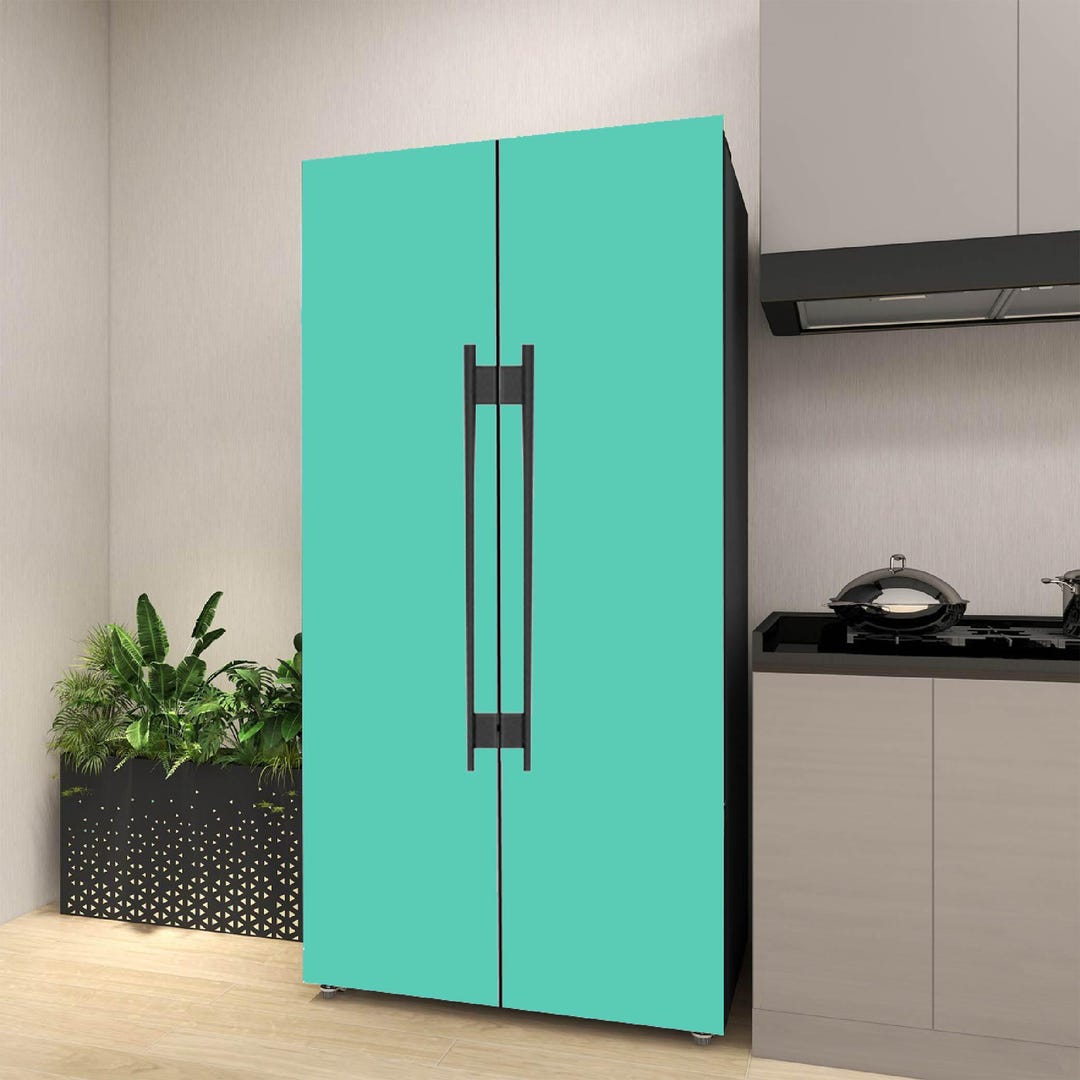 Mint Texture Fridge Vinyl Wrap Kitchen Appliance Cover – Custom Size ...