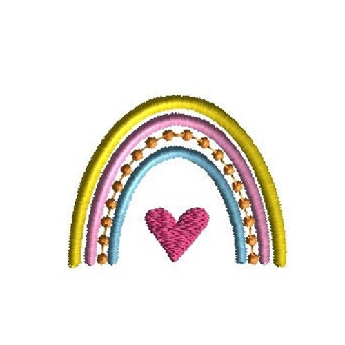 Mini Modern Rainbow Machine Embroidery Design-instant DOWNLOAD - Etsy