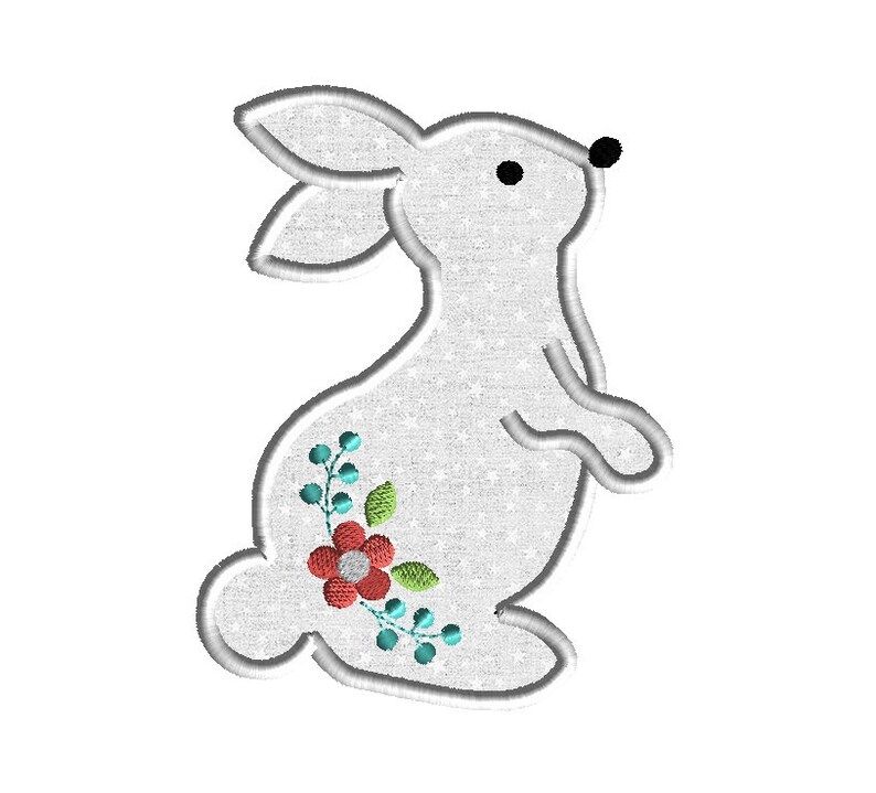 Rabbit 2 Applique Machine Embroidery Design-instant DOWNLOAD | Etsy