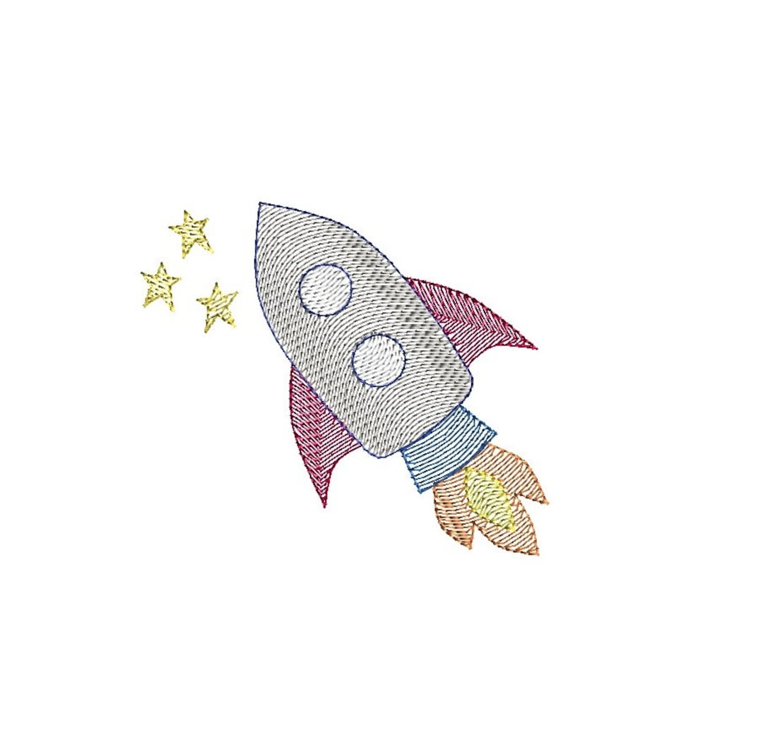 Rocket Quick Stitch Machine Embroidery Design-instant DOWNLOAD - Etsy
