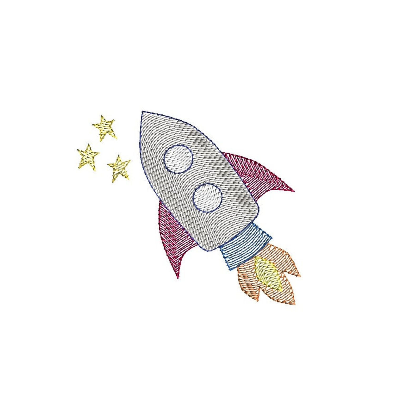 Rocket Quick Stitch Machine Embroidery Design-instant DOWNLOAD - Etsy