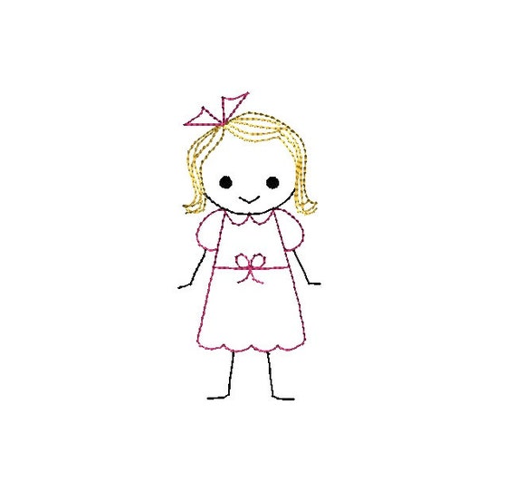 Stick Figure Girl With Curly Hair
