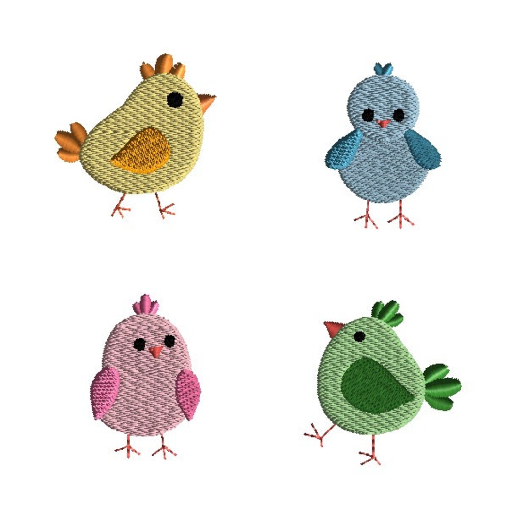 Mini Spring Chicks Machine Embroidery Design Set-instant DOWNLOAD - Etsy