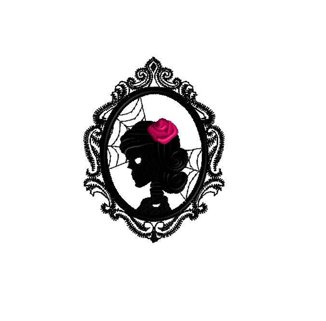 Skull Cameo Lady Machine Embroidery Design-instant DOWNLOAD - Etsy