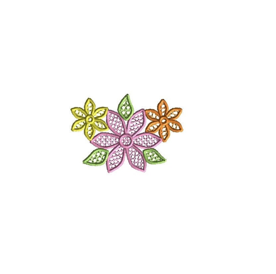 Flowers 3 Free Standing Lace-fsl-machine Embroidery Design-instant ...