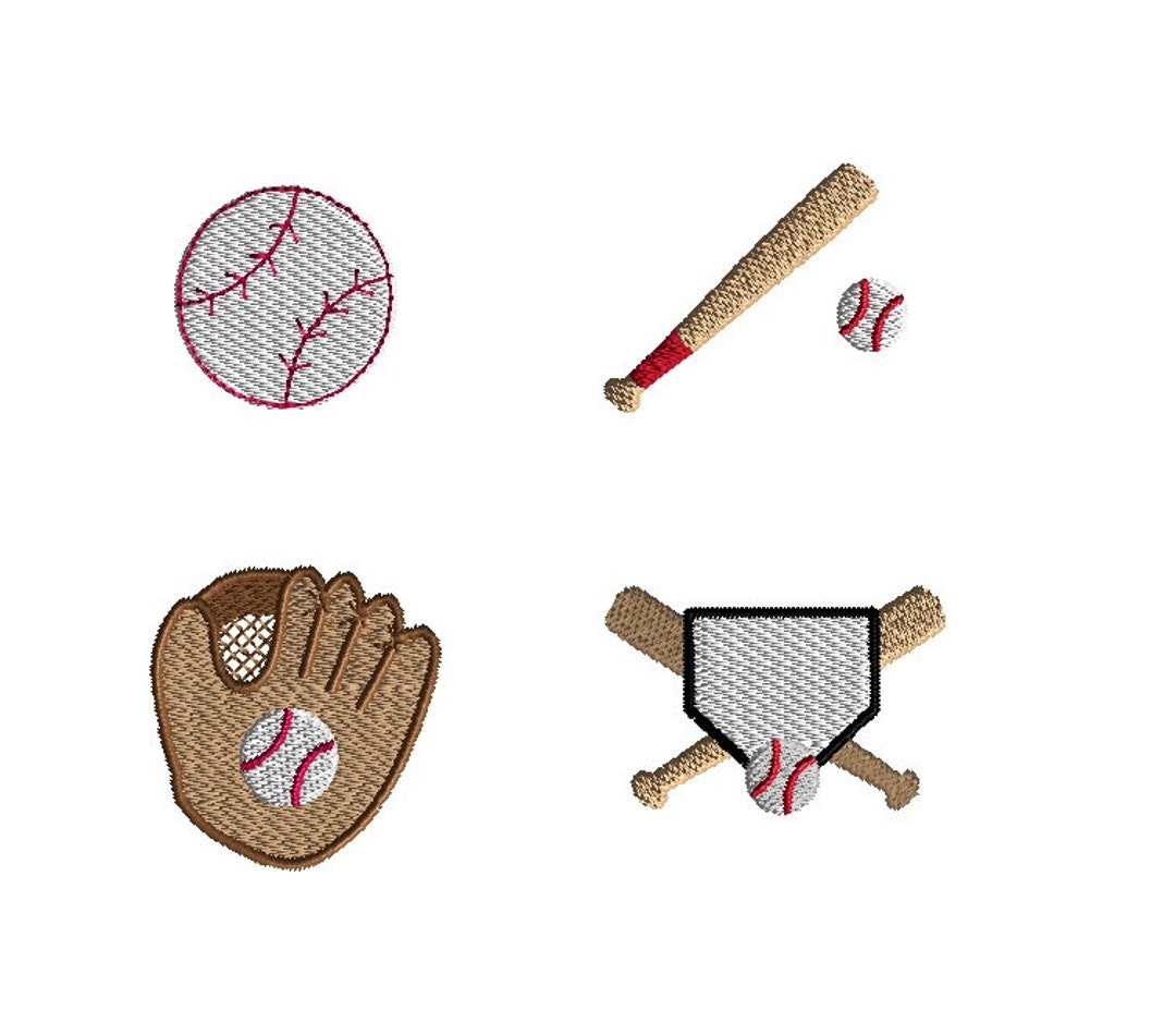 Mini Baseball Machine Embroidery Design Set-instant DOWNLOAD - Etsy