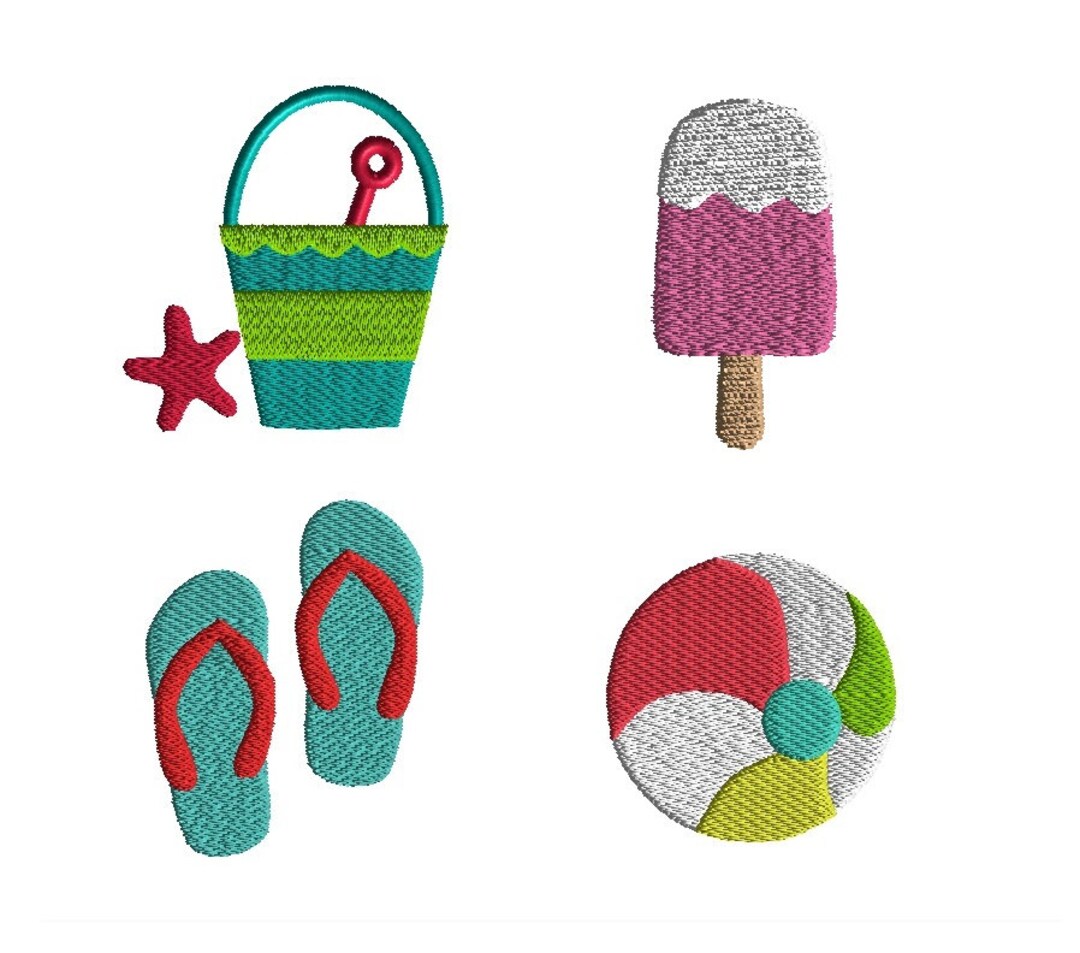 Mini Summer Machine Embroidery Design Set-instant DOWNLOAD - Etsy