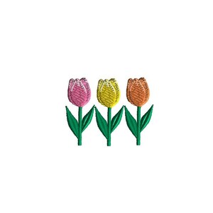 Mini Tulip Stem Machine Embroidery Design-instant DOWNLOAD-3 Sizes - Etsy