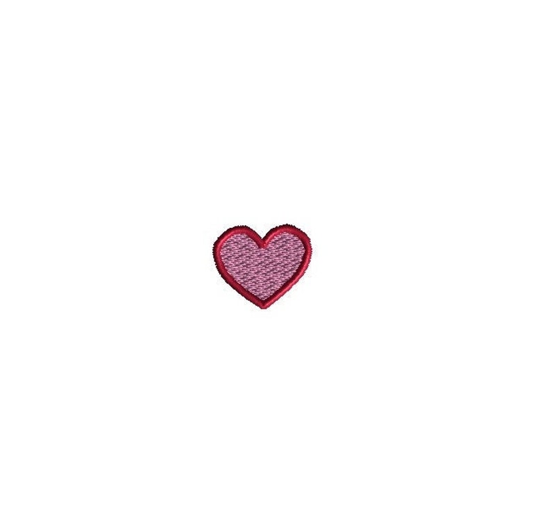 Mini Heart With Satin Outline Machine Embroidery - Etsy