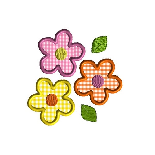 Digital Machine Embroidery Design Flower Applique | Etsy