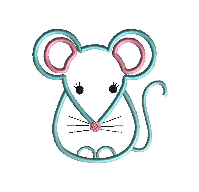 Little Mouse Applique Machine Embroidery Design-instant - Etsy