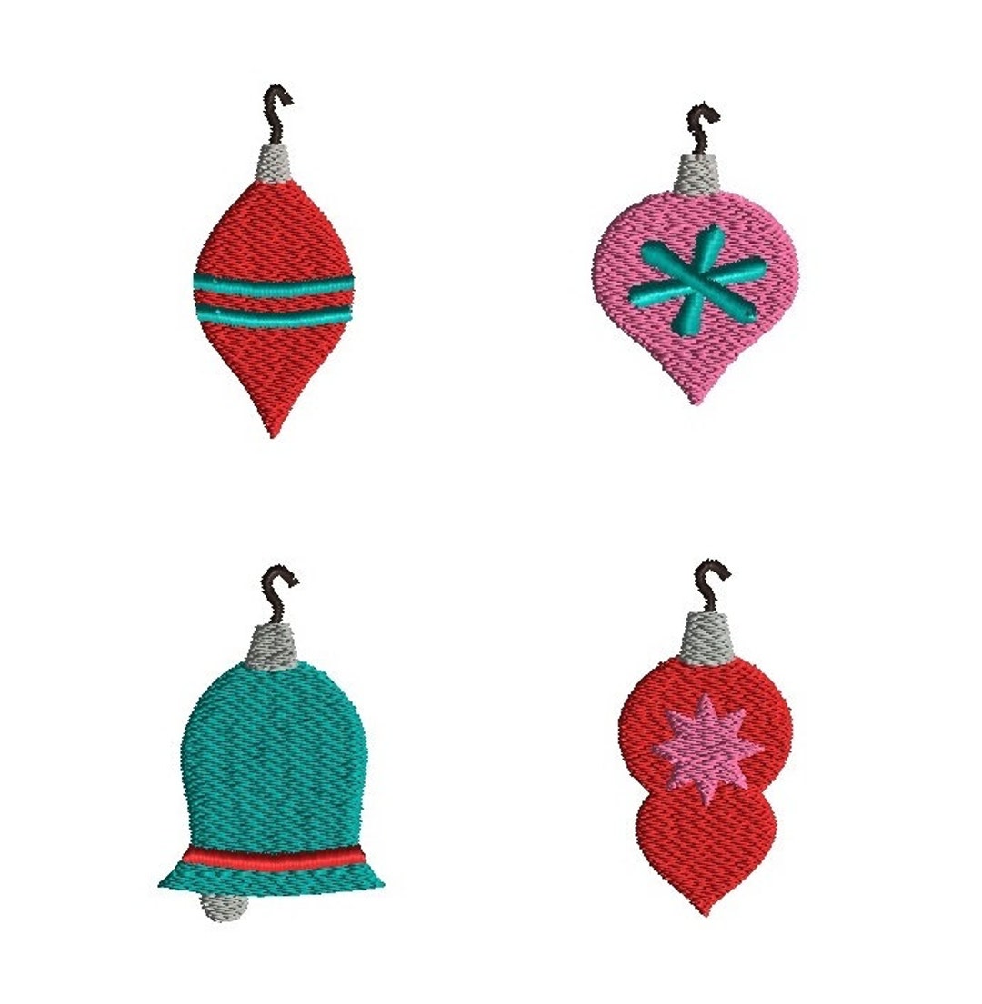 Mini Christmas Ornaments Machine Embroidery Design Set-instant DOWNLOAD ...