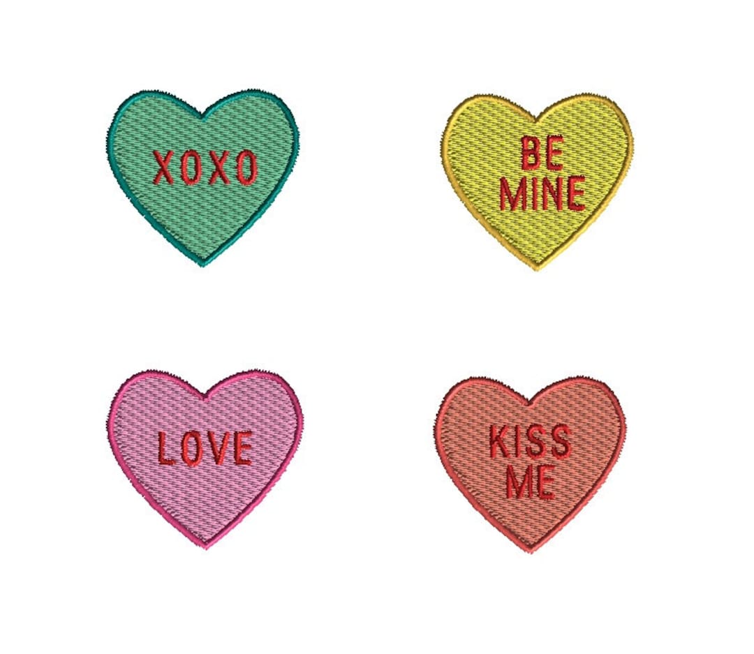 Mini Conversation Hearts Machine Embroidery Design Set-instant DOWNLOAD ...