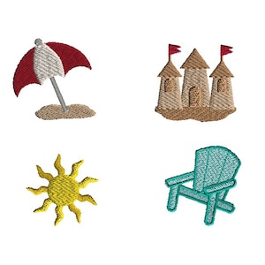 Mini Beach Machine Embroidery Design Set-instant DOWNLOAD - Etsy
