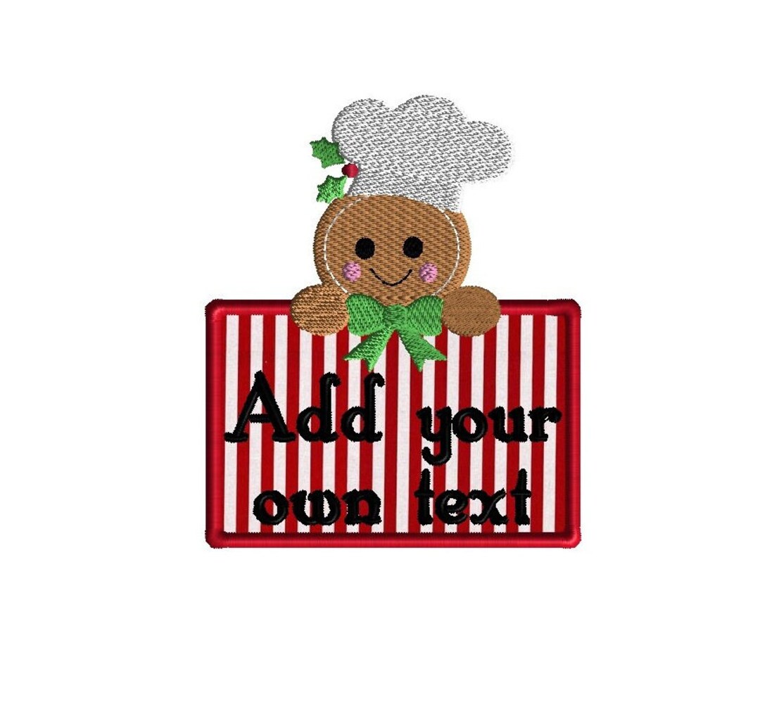 Peeking Gingerbread Sign Applique Machine Embroidery Design-instant ...