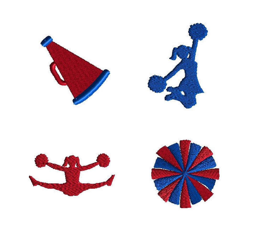 Mini Cheerleader Machine Embroidery Design Set-instant DOWNLOAD - Etsy