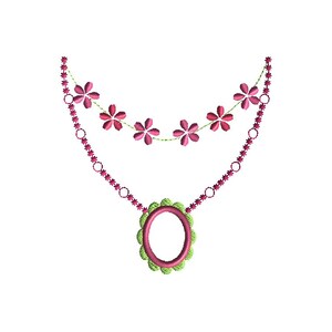 Necklace Machine Embroidery Applique Design-add Your Own Monogram and ...