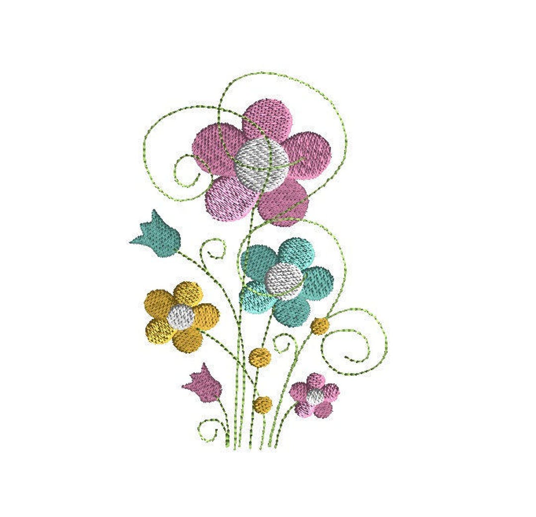 Spring Stems Machine Embroidery Design-instant DOWNLOAD - Etsy