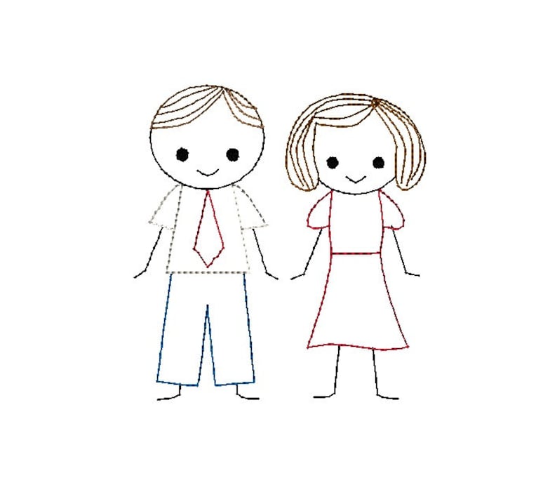 Stick Figures Family Machine Embroidery Designs-instant DOWNLOAD - Etsy