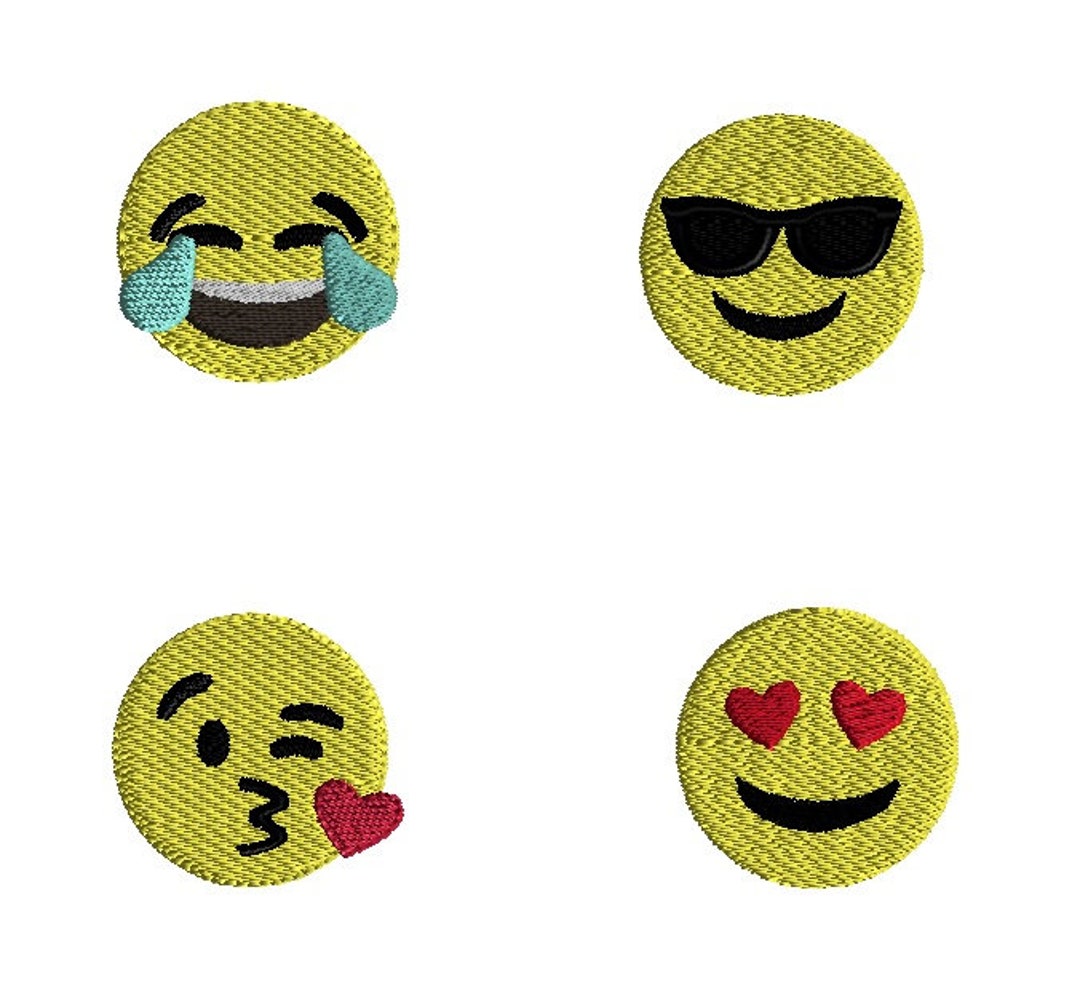 Mini Emoji Face Machine Embroidery Design Set-instant DOWNLOAD - Etsy