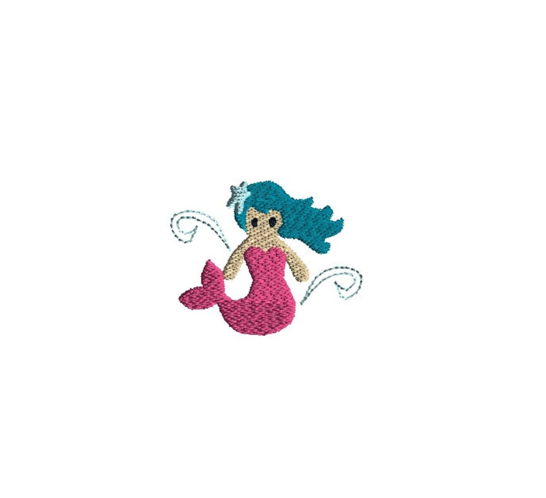Mini Mermaid Machine Embroidery Design-instant DOWNLOAD - Etsy