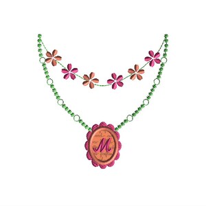 Necklace Machine Embroidery Applique Design-add Your Own Monogram and ...