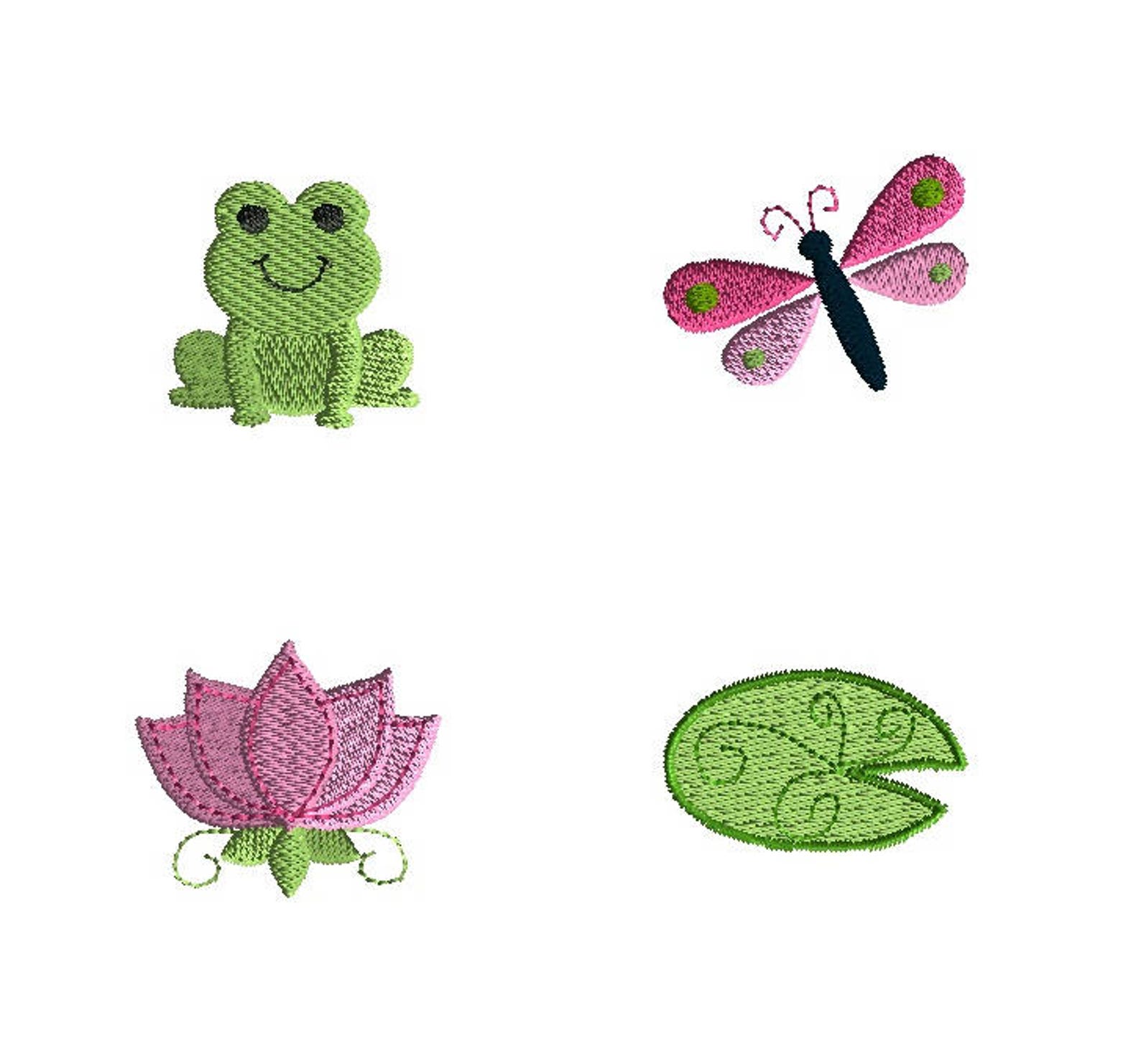 Mini Lily Pond Machine Embroidery Design Set-instant | Etsy