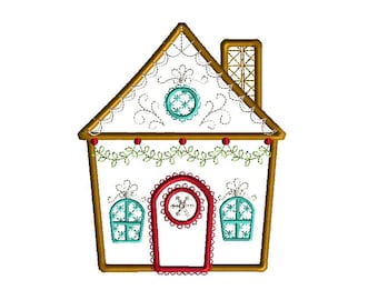 Gingerbread House Embroidery Design | Etsy