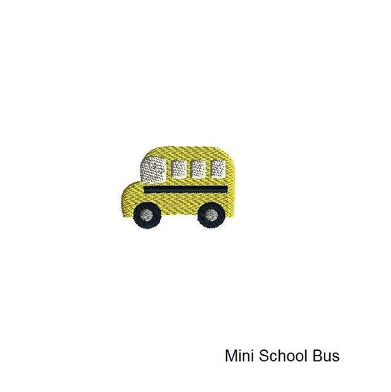 Mini School Bus Machine Embroidery Design INSTANT DOWNLOAD | Etsy