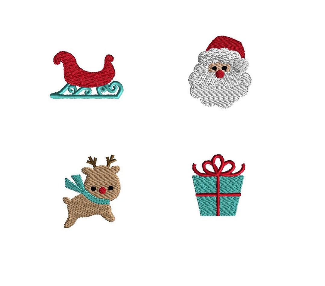 Mini Santa Machine Embroidery Design Set-instant DOWNLOAD - Etsy