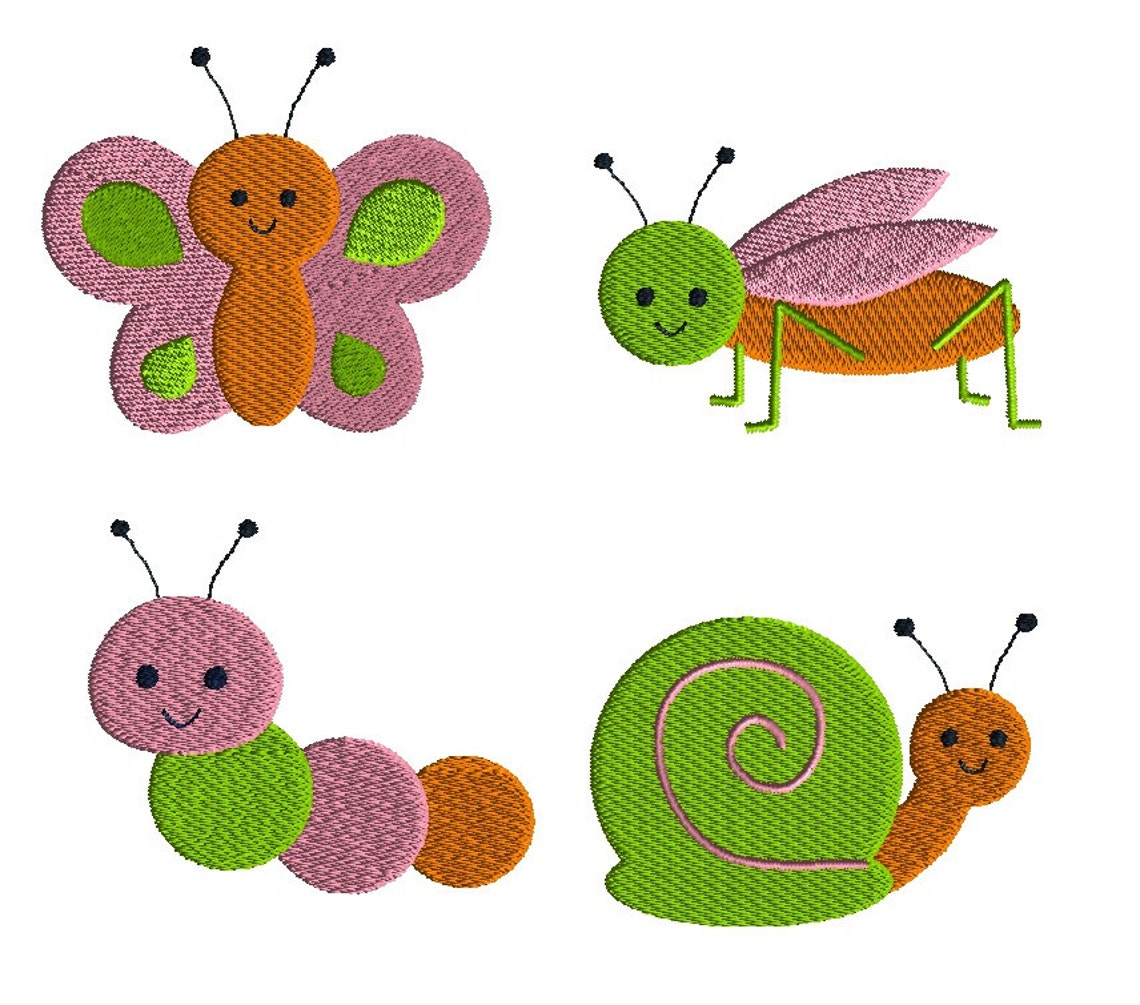 Mini Garden Critters Machine Embroidery Design Set-instant - Etsy