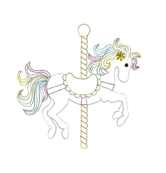 Carousel Horse Quick Stitch Machine Embroidery Design-instant - Etsy
