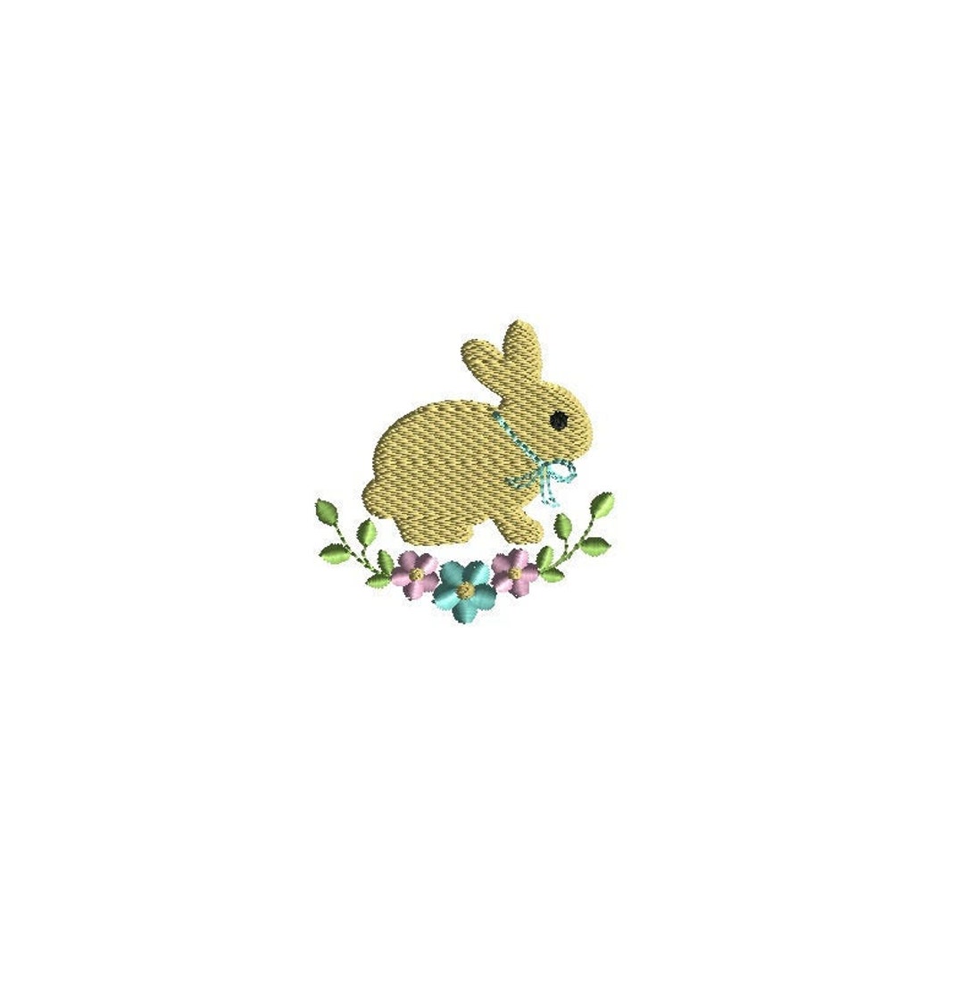Mini Bunny Floral Machine Embroidery Design-instant DOWNLOAD - Etsy