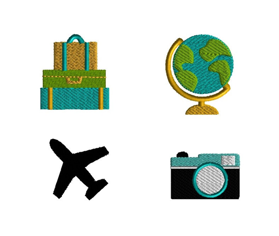 Mini Travel Machine Embroidery Design Set-instant DOWNLOAD - Etsy