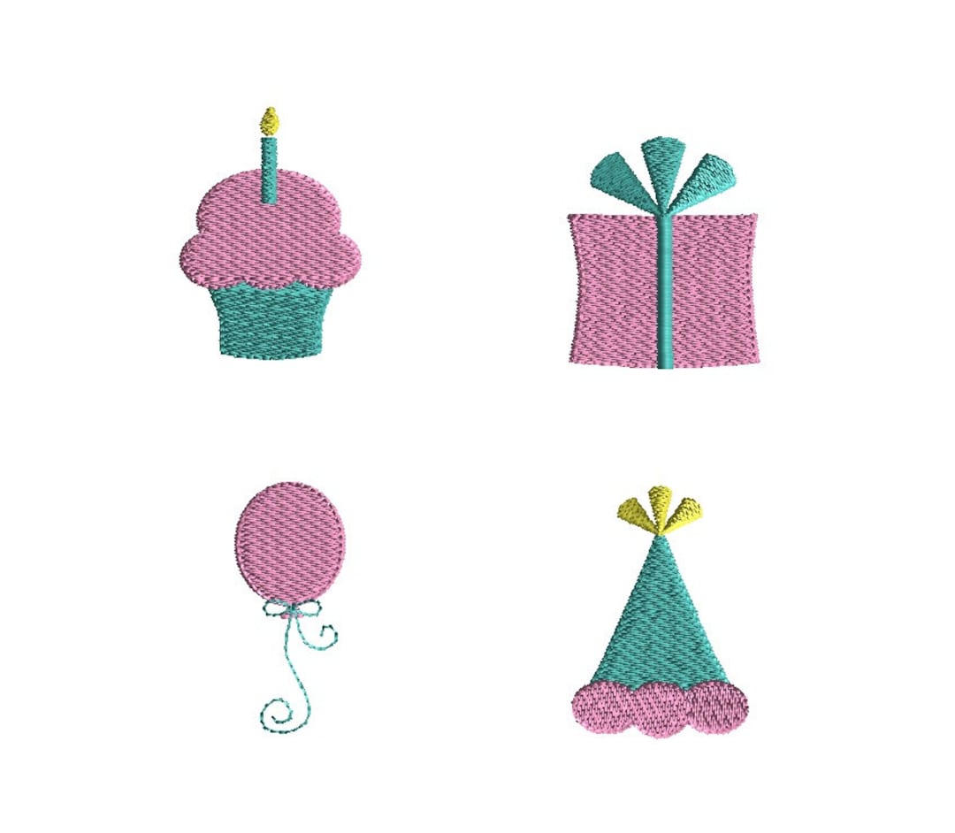 Mini Birthday Machine Embroidery Designs-instant DOWNLOAD - Etsy