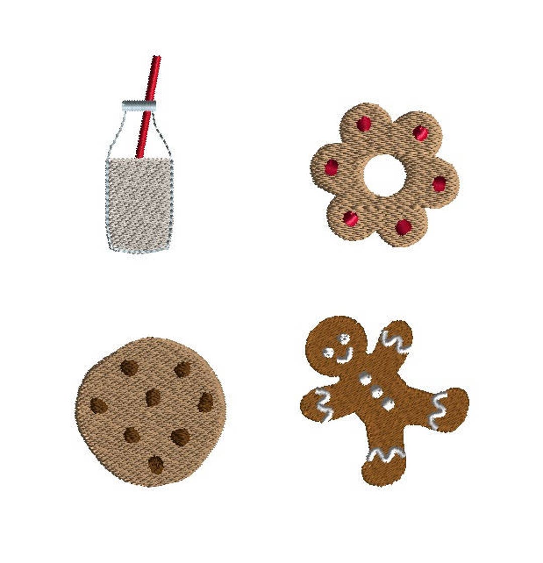 Mini Milk and Cookies Machine Embroidery Design Set-instant DOWNLOAD - Etsy