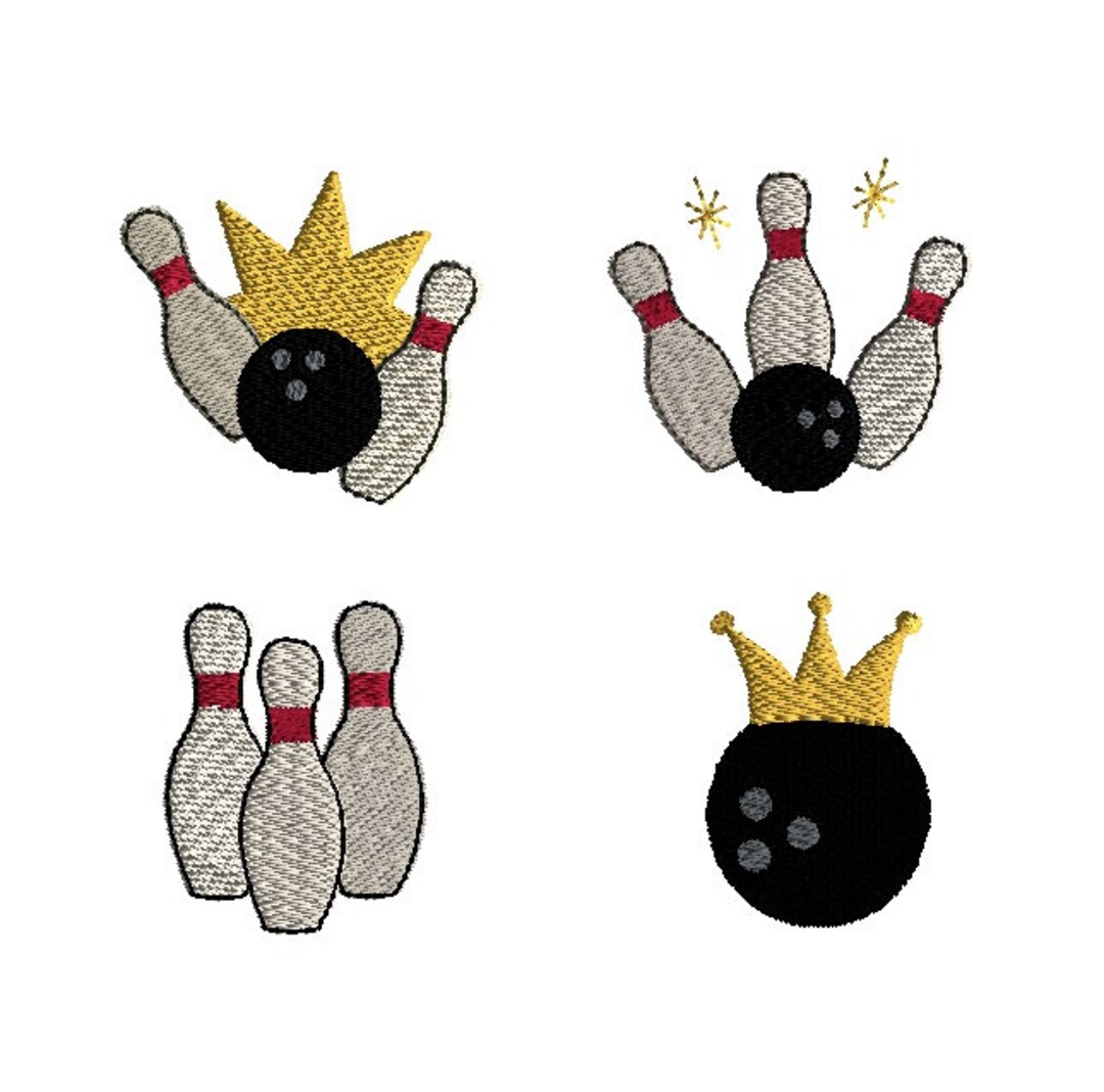 Mini Bowling Machine Embroidery Design Set-instant DOWNLOAD - Etsy