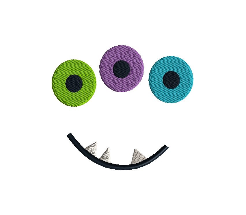 Monster Face 1 Machine Embroidery Design-instant DOWNLOAD - Etsy