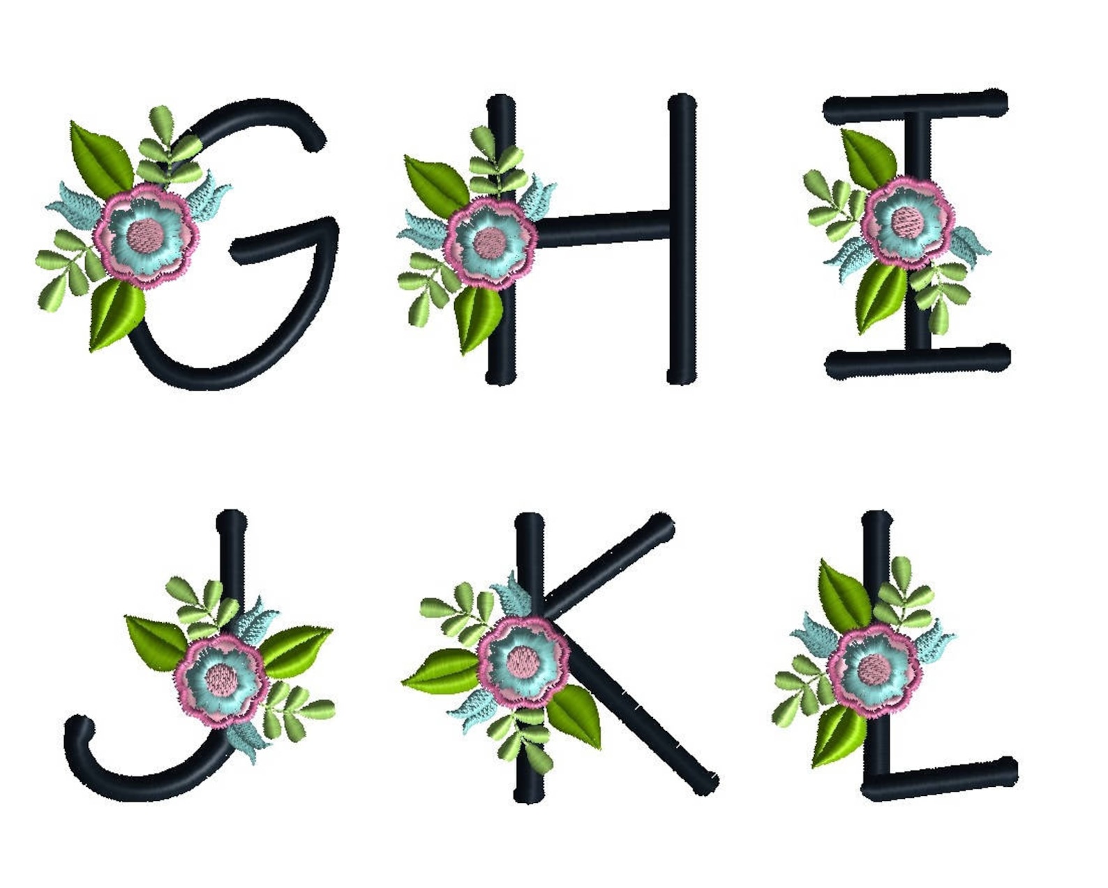 Floral Alphabet Font Machine Embroidery Designs-instant - Etsy
