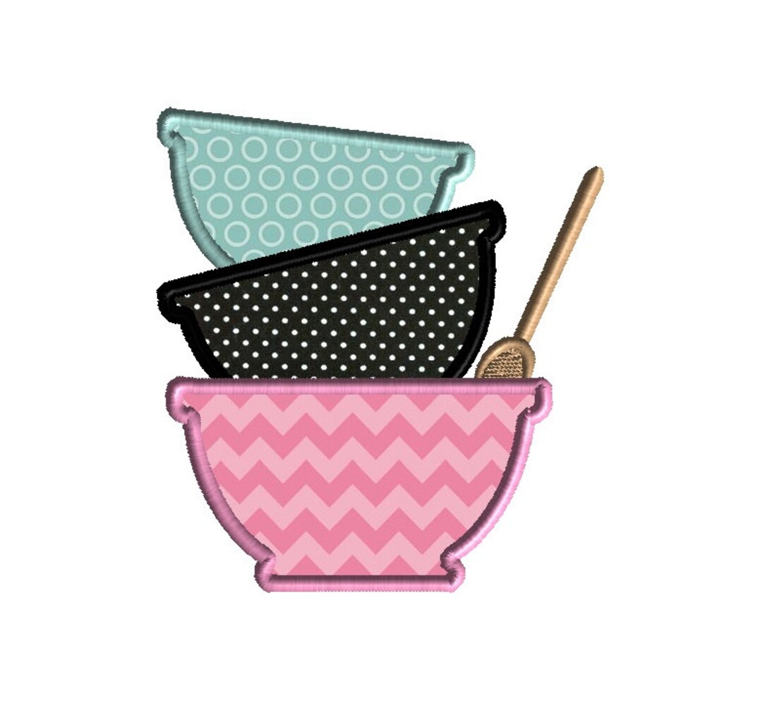 Mixing Bowls Applique Machine Embroidery Design-instant DOWNLOAD - Etsy
