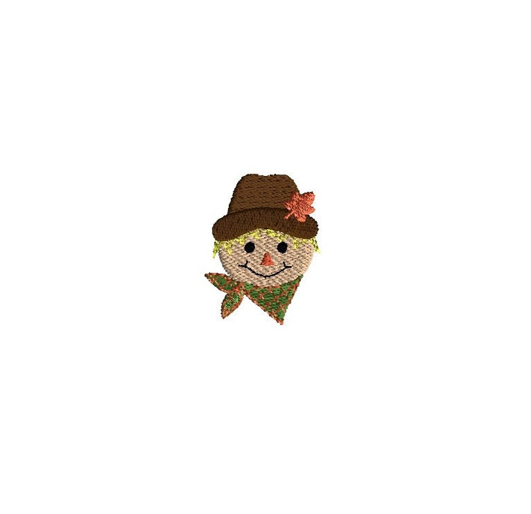Mini Scarecrow Head Machine Embroidery Design-instant DOWNLOAD - Etsy