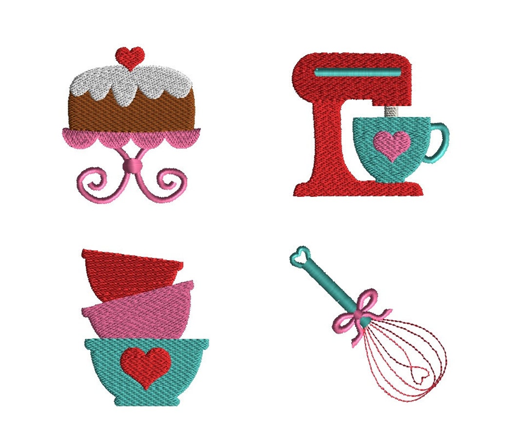 Mini Kitchen Machine Embroidery Design Set-instant DOWNLOAD - Etsy